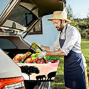 LORVIES Large Rectangular Baskets for Storage, Elephants Giraffe Nature Closet Storage Bins Organizing Baskets