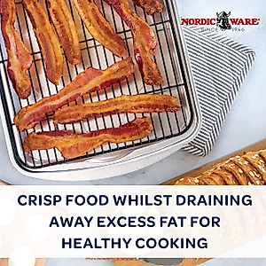 Nordic Ware Extra Large Oven Crisping Baking Tray with Rack (Silver) and Nordic Ware Oven Crisp Baking Tray (Natural)