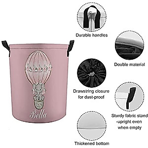 InterestPrint Personalized Laundry Hamper with Names Custom Text Cloth Storafe Basket with Handle Customized Folding Laundry Hamper Basket