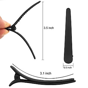 YISSION 12 PCS Hair Clips for Styling Sectioning, 3.1 Inch Matte Alligator No Crease Duck Billed Hair Clips, Hair Barrettes and Styling Accessories for Women Girls Black