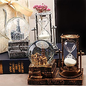 LED Music Crystal Snow Globe Home Decoration for Living Room Bedroom Book Shelf TV Cabinet Desktop Decor Statue Figurine Table Centerpieces Ornaments(A - Brass)
