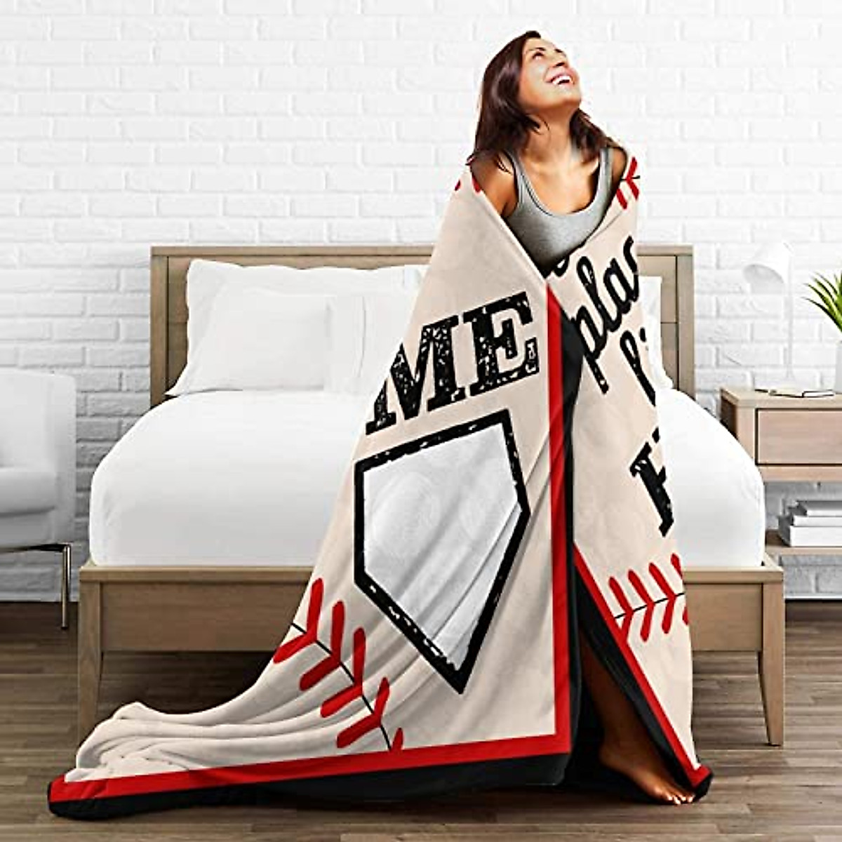 Love Baseball Soft Blanket Warm Cozy Throw Blanket Lightweight Home Blankets Bed Couch Sofa 50"X40"