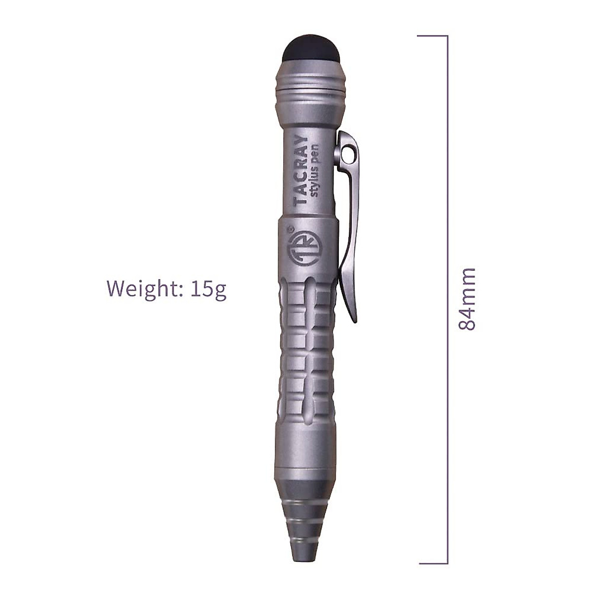 TACRAY Titanium Stylus Mini Pen, Bolt Action Small Pen with Branded Lamy Refill, Pocket Clip EDC Pen for Touch Screens