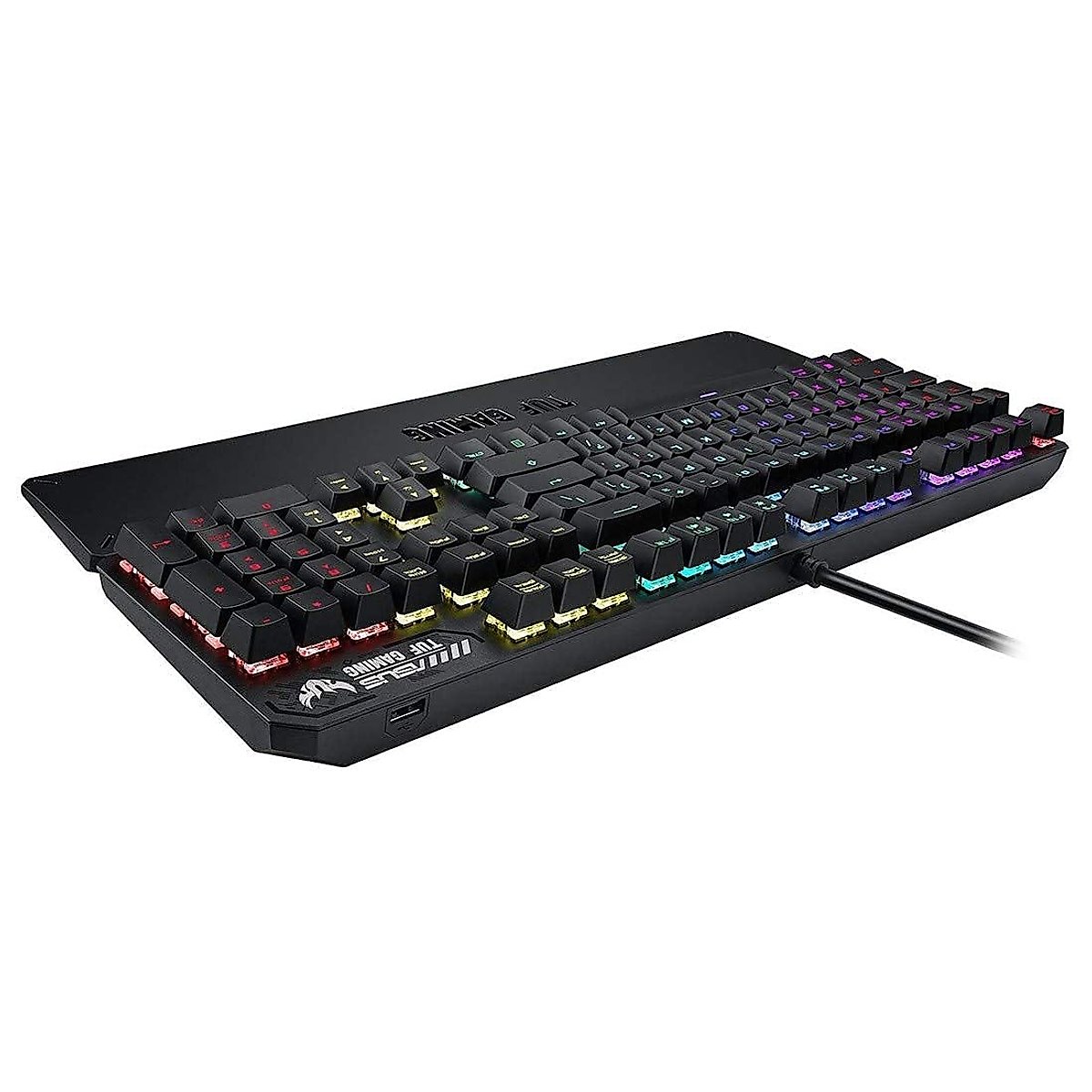 ASUS Mechanical PC Gaming Keyboard for PC - TUF K3 | Programmable Onboard Memory | Dedicated Media Controls, Aura Sync RGB Lighting | Detachable Magnetic Wrist Rest | Highly Durable | Black (Renewed)