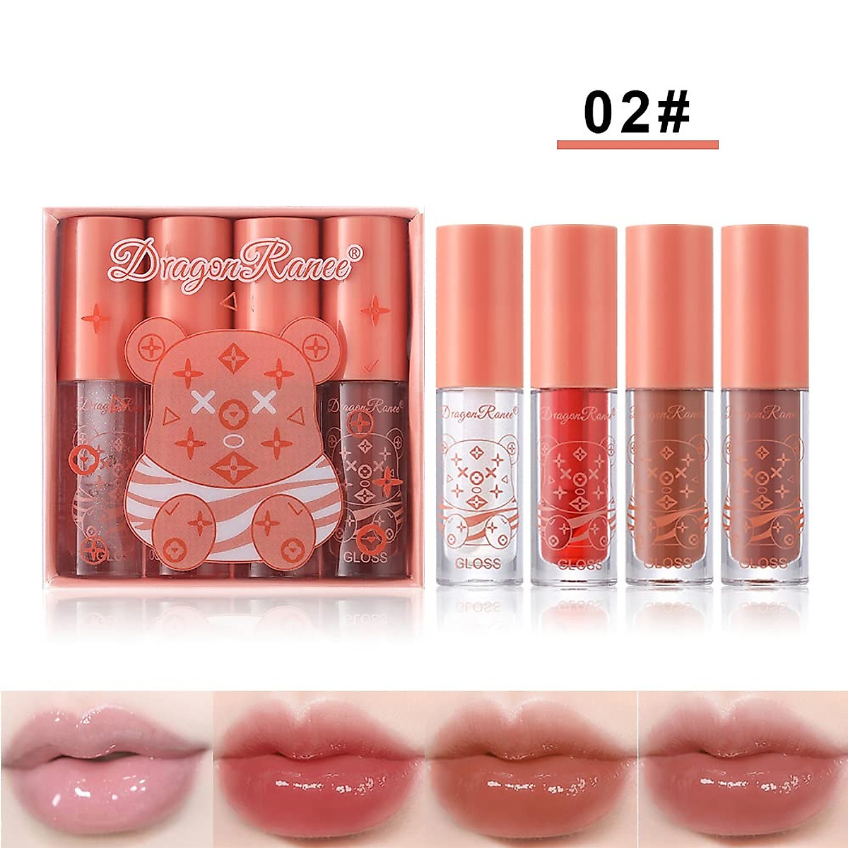 YIBABY 8 Colors Tinted Lip Gloss Set Hydrating Lip Glow Oil Plumping Lip Moisturizing Transparent Lip Care Oil Shiny Jelly Lip Gloss for Women and Girls (A)