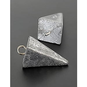 BLUEWING 2lb Box Pyramid Fishing Sinker Weights Lead Weight Saltwalter Fishing Weights for Surf Fishing, 3oz, 10 Pack