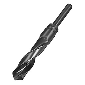 uxcell Reduced Shank Drill Bit 20mm Black Nitride Coated with 1/2 Inch Straight Shank, High Speed Steel HSS 9341 Twist Drill Bit for Stainless Steel Alloy Metal Plastic
