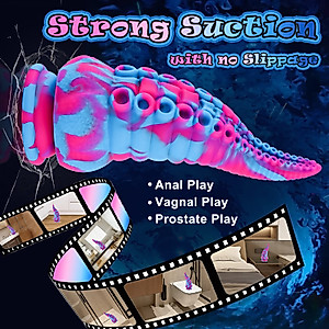 Monster Dildo Tentacle Adult Toy: Big Thick Dildos with Suction Cup for Women, Huge Fantasy Dildo with Octopus-Shape, 8.7” Silicone Giant Dildo