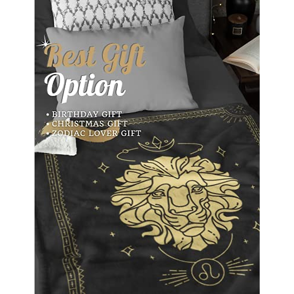 InnoBeta Leo Gifts Zodiac Astrology Sign Bed Flannel Blanket Throws, Birthday for Women Men, Constellation Gifts for Friends, Girlfriend, Wife (50"x 65")