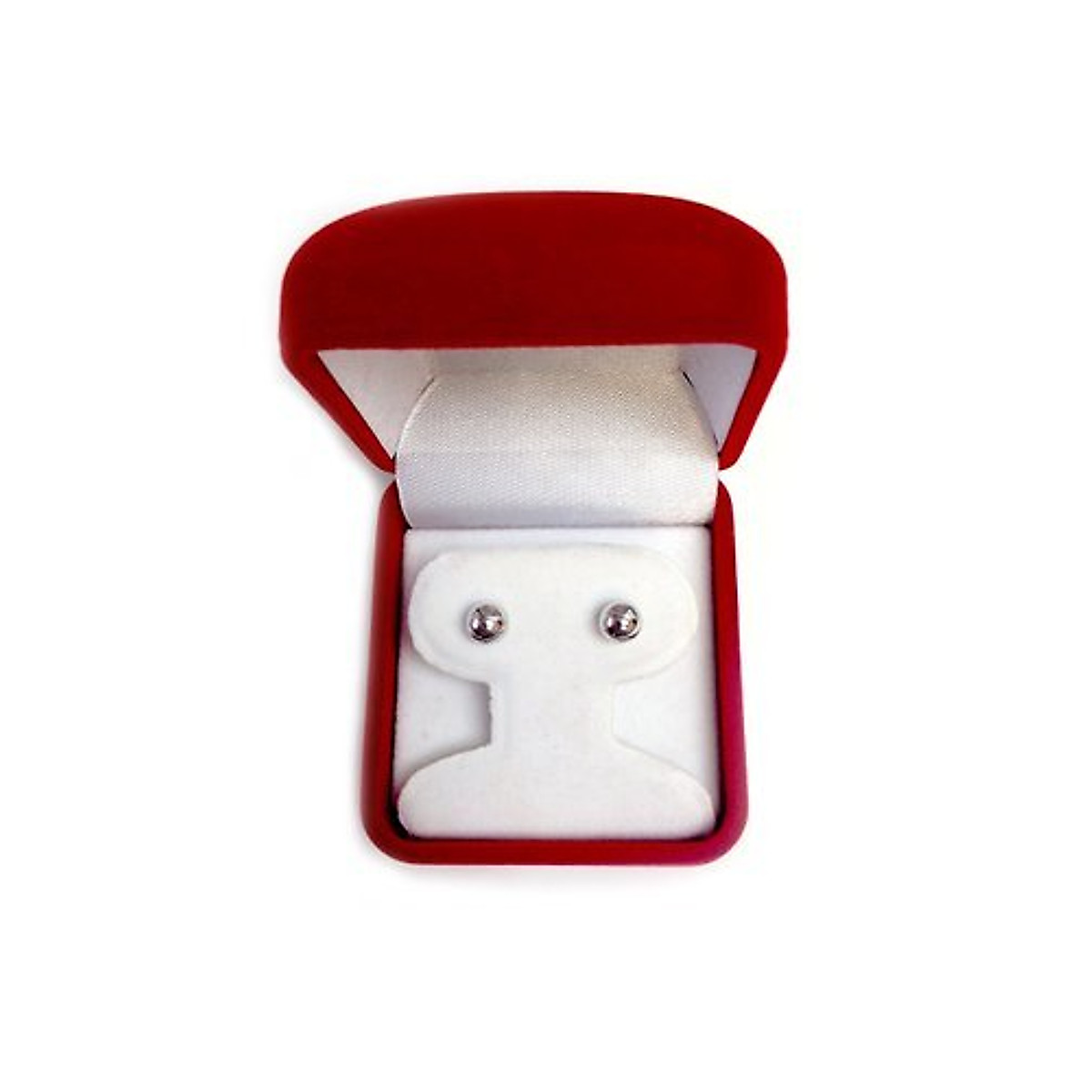 14K White Gold Ball Stud Earrings, 7mm