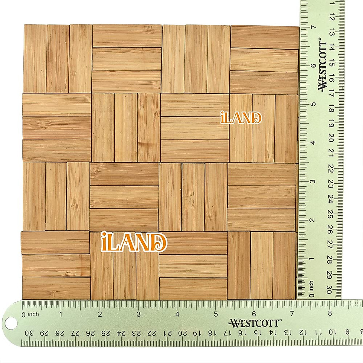 iLAND Varnished Dollhouse Flooring on 1:12 Scale, Dollhouse Floor Boards of Bamboo (Rectangular 48pcs)