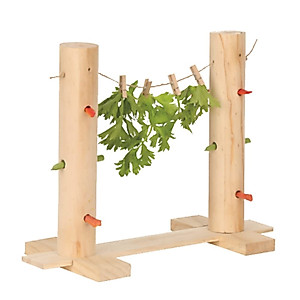 Rabbit Hay Feeder, Guinea Pig Vegetable Feeding Rack, Less Wasted Wooden Food Feeding Rack for Rabbit Guinea Pig Chinchilla