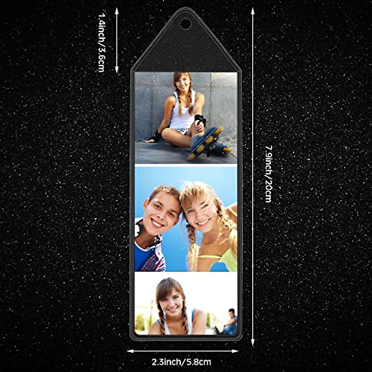 Plastic Bookmark Sleeves Photo Booth Sleeves 2-1/4 x 6-1/4 Inches for Wedding 2 x 6 Inches Vinyl Photo Strips for Valentine's Day Gift (60)