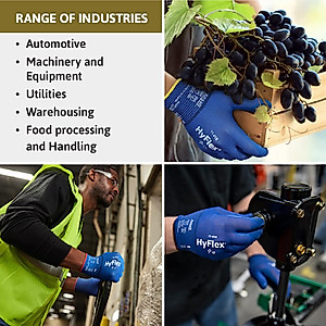 Ansell HyFlex 11-818 Ultralight Mechanical Protection Abrasion-Resistant Gloves, Small, Blue (1 Pair)