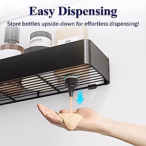 Kitsure Shower Caddy - 2 Pack Rustproof Shower Organizer, Drill-Free & Quick-Dry Shower Shelf for inside Shower with Large Capacity, Durable Stainless Steel Shower Rack with 4 Hooks, Black