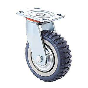 Chrov 6 Inch Heavy Duty Plate Casters Wheels Set of 4 Swivel Casters 1322lbs Smooth Silent 360 Degree Rotation Ball Bearing (2 with Brake Lock, 2 Without Brake)