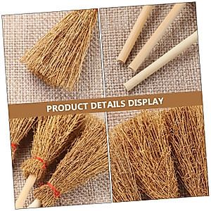 WOONEKY 72 Pcs Mini Red Rope Broom 24pcs (Large Broom) Mini Witches Broomsticks Mini Cinnamon Brooms Stick Halloween Decorations Wizard Flying Broom Witch Broom Decoration Brown Pine Wood