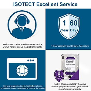 [Newest Strong Version]ISOTECT 11.6''Monitor, High-efficiency Video Coding Monitoring NVR Wireless Security Camera System,8CH Full HD 3MP CCTV Security System,6 IP66 Waterproof Cameras,2TB HDD