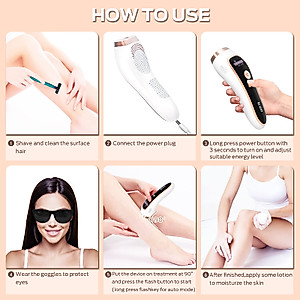 Laser Hair Removal, At-Home IPL Hair Removal for Women Permanent Hair Removal Device Upgraded to 999,900 Flashes Painless Hair Remover for Armpits Back Legs Arms Bikini Line