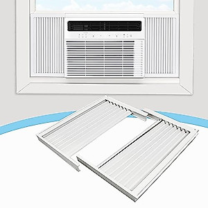 Air Jade Window Air Conditioner Side Panels with Frame, Window AC Side Panel Set for 5,000 Btu Units, Room Air Conditioner Accordion Filler Curtain Replacement Kit