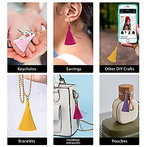 Tassels for Jewelry Making,3.55'' Multi-Color Handmade Imitation Silk Tassels with Hanging Loop for Bookmark Tassels Bracelets Earrings Acrylic Key Chain and DIY Craft (40 Mixed Color)