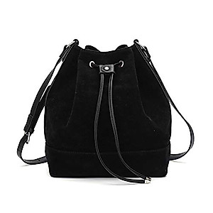 AFKOMST Bucket Bags and Purses For Women Drawstring Hobo and Shoulder Handbags with 2 Detachable Straps