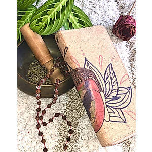 Soul Living Creations Buddha Cork Vegan Wristlet Wallet - Spiritual Design- rooom for credit cards, coins & bills and cellphone