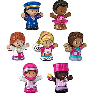 Fisher-Price Little People Barbie Toddler Toys, You Can Be Anything Figure Pack, 7 Characters for Pretend Play Ages 18+ Months