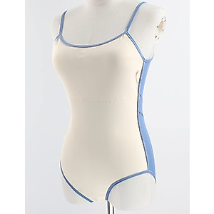 Daydance Blue Adult Leotards for Women Dance, Sleeveless Ballet Outfits for Training