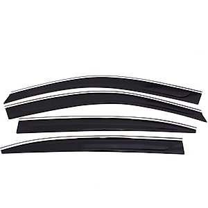 Auto Ventshade [AVS] Low Profile Ventvisor | 2011 - 2023 Chrysler 300, Smoke w/Chrome Trim, 4 pc. | 794016
