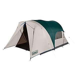 Coleman Cabin Camping Tent with Screened Porch, 4/6 Person Weatherproof Tent with Enclosed Screened Porch Option, Includes Rainfly, Carry Bag, Extra Storage, and 10 Minute Setup