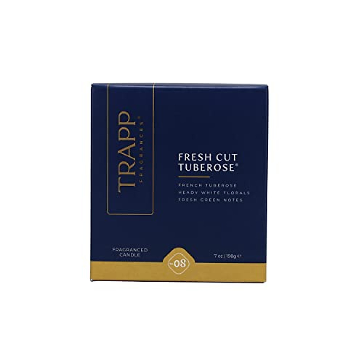 Trapp - No. 8 Fresh Cut Tuberose - 7 oz. Signature Candle - Aromatic Home Fragrance with Floral Scent of French Tuberose, Heady White Florals, & Fresh Green Notes Notes - Petrolatum Wax