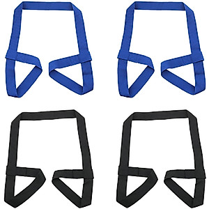 Haidong 4PCS Adjustable ski Boot Suspenders, Snowboard bootsshoulder Straps, Yoga Mat Suspenders, Yoga Mats, Yoga Accessories, Yoga Room Gym, Adjustable Straps(Black*2, Blue*2)