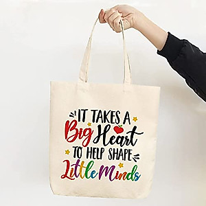 Vansolinne 3 Pack Teacher Tote Bags for Women 15''x16'' Multi-purpose Canvas Tote Bags with Inner Pocket - Back to School First Day of School End of Semester Retirement Teacher Appreciation Gift Ideas