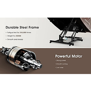 COOSLEEP Large Power Lift Recliner Chair with Massage and Heat for Elderly, Overstuffed Wide Recliners, Breathable Leather with Breathable microporous, USB Ports, 2 Cup Holders (Brown)