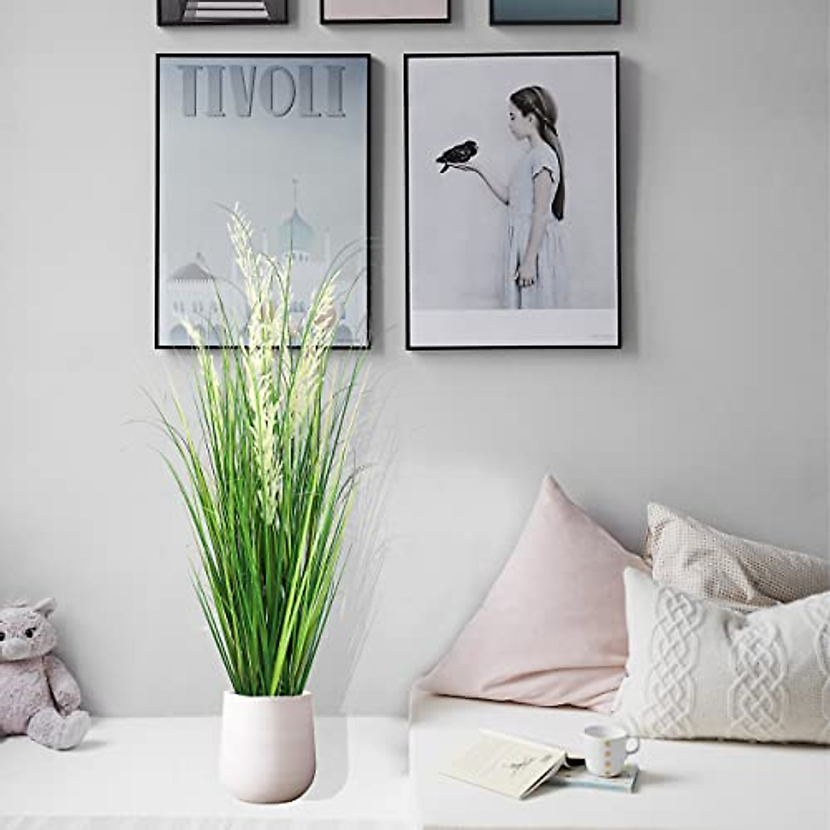 GUYUSO Artificial Grass Plant 45in Tall Artificial Pampas Grass Indoor Grass Plant for Home Decoration