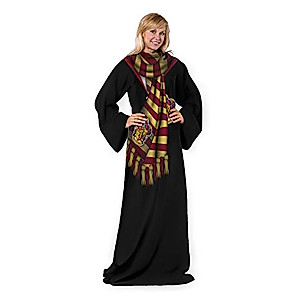 Northwest Comfy Throw Blanket with Sleeves, 48 x 71 Inches, Winter Potter