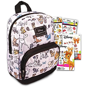 Fast Forward New York Disney Cats and Dogs Preschool Backpack for Kids, Toddlers 5 Pc School Supplies Bundle with 10 inch Mini Backpack, Stickers Featuring 101 Dalmatians, Aristocats, Lady the Tramp
