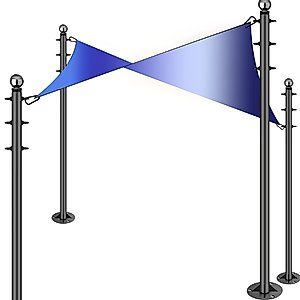 Shade Sail Pole Kit, 4 Poles of Set 10Ft Sun Shade Sail Poles Support Awning Canopy Shade Sail, Outdoor String Light Pole Post Heavy Duty Steel Post for Outside Deck Patio Backyard Wedding