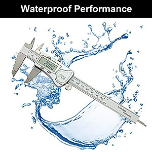 NORTOOLS Digital Caliper 150mm/ 6” Stainless Steel IP54 Waterproof Electronic Micrometer Caliper Measuring Tool with Large LCD Display