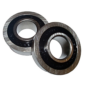 2 Pack -Marathon 92010 Flat Free 20" Replacement Tire Assembly for Rubbermaid Big Wheel Carts, Black & 5/8" Replacement Precision Ball Bearings - 4 Pack