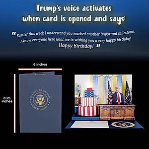 Donald Pop Up Birthday Card with Light & Sound – Funny Birth Day Card for Men and Women, Mom & Dad Card Says Happy Birthday in Trump's REAL Voice, Best Birthday Card for Husband or Wife, Trump Card
