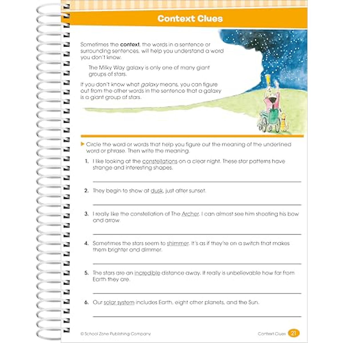 School Zone - Big Third Grade Workbook - 320 Spiral Pages, Ages 8 to 9, 3rd Grade, Reading, Writing, Math, Science, History, Social Science, and More (Big Spiral Bound Workbooks)