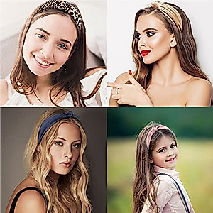 Ondder 10 Pack Headbands for Women Fashion Headbands Knotted Headband for Women Wide Womens Headbands Cheetah Headbands Turban Velvet Headbands for Women Non Slip Leopard Print Head Band Head Bands Hair Accessories for Women Girls