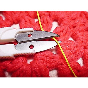 yueton Pack of 4 Plastic Handle & Safety Cover Sewing Scissors Clothes Thread Embroidery Cross-stitch Craft Clipper Cutter Tailor Nippers, Sewing Snip Thread Cutter Scissors