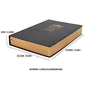 Lined Journal Notebook, Black Faux Leather Cover, 100Gsm Premium Thick Papers with Golden Rim, 416 Pages A5 Dream Journals for Writing