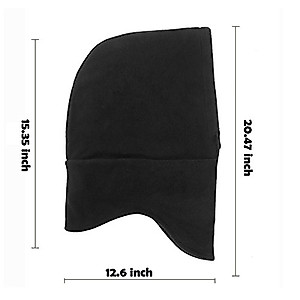 Balaclava Ski Mask for Men & Women - Heavyweight Fleece Hood - Winter Hat for Skiing Hunting Motorcycle Camping Accessories Black