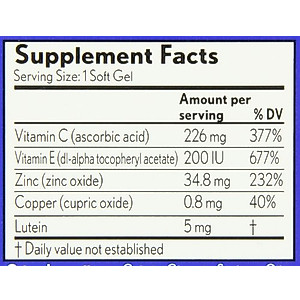 Bausch + Lomb Preservision With Lutein Eye Vitamin & Mineral Supplement, 50 Count Soft Gels