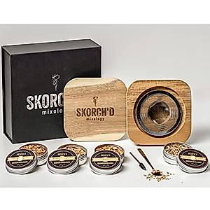 Large Premium Cocktail Smoker Kit with Wood Chips & Craft Drink Recipes - Whiskey Smoker Kit - Fits Any Glass - Old Fashioned Cocktail Kit - Father's Day Gift, Batch Bourbon Smoker Kit