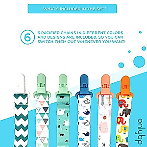 OnlyBP® Set 6 Baby Pacifier Holder Clip - Pacifier Clip for Boys and Girls Fits for Most Pacifiers - Protects Your Baby - Binkie Styles & Baby Teethers & Toys and Gift
